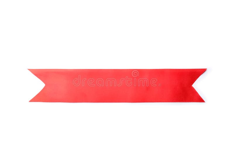 Simple Red Ribbon on White Background, Top View. Festive Stock Image ...
