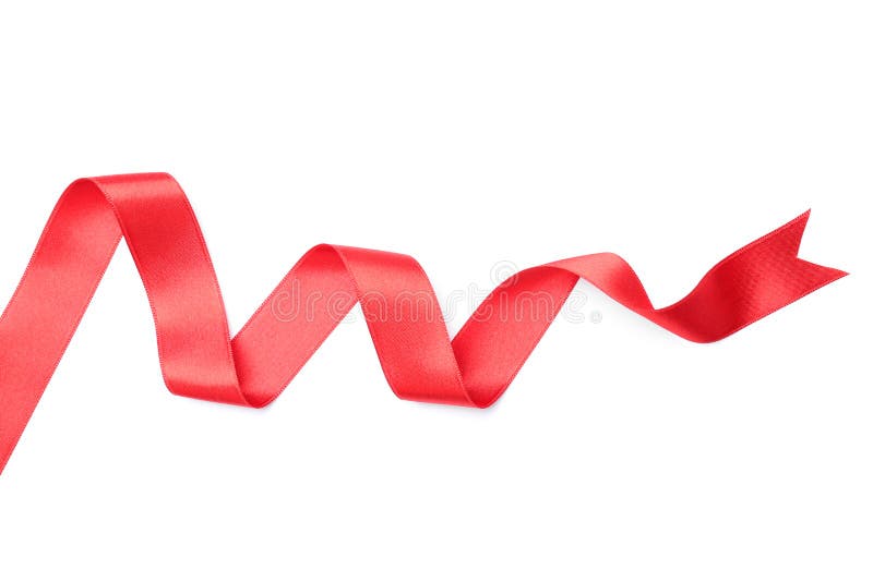 Simple Red Ribbon On White Background, Stock Image - Image of ...