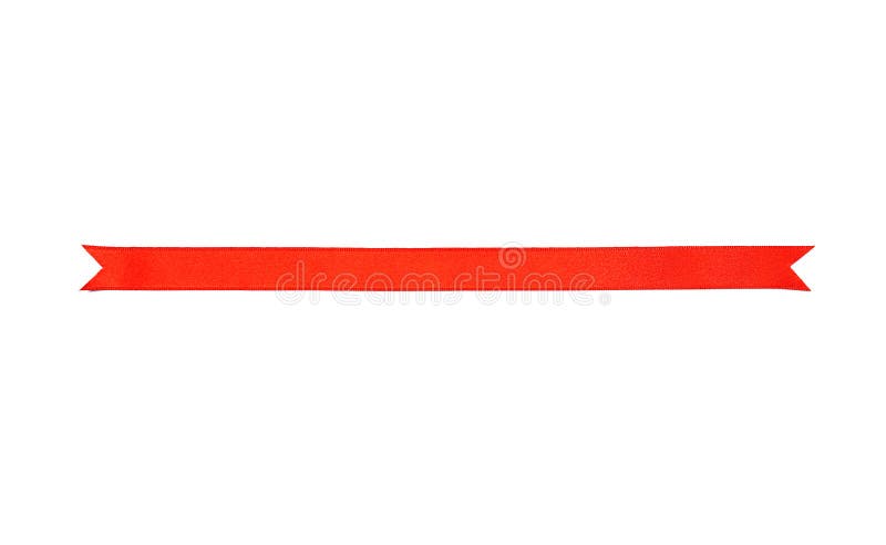 Simple Red Ribbon on White Background Stock Image - Image of birthday ...