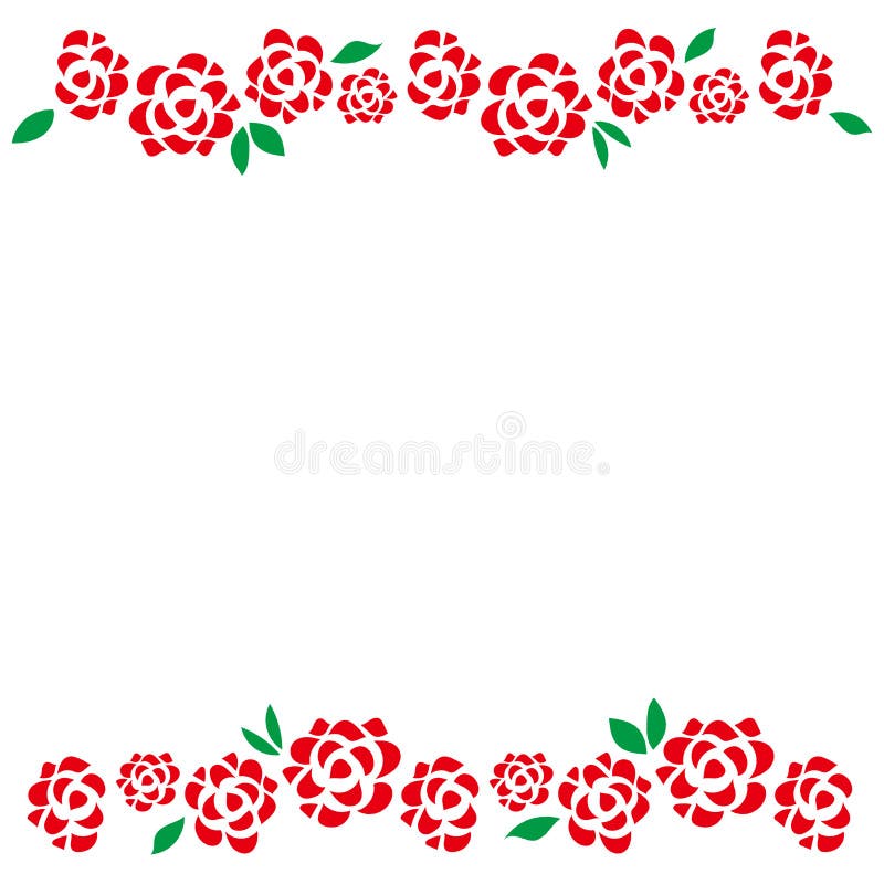 Simple Red Rose Line Material Stock Vector - Illustration of green ...