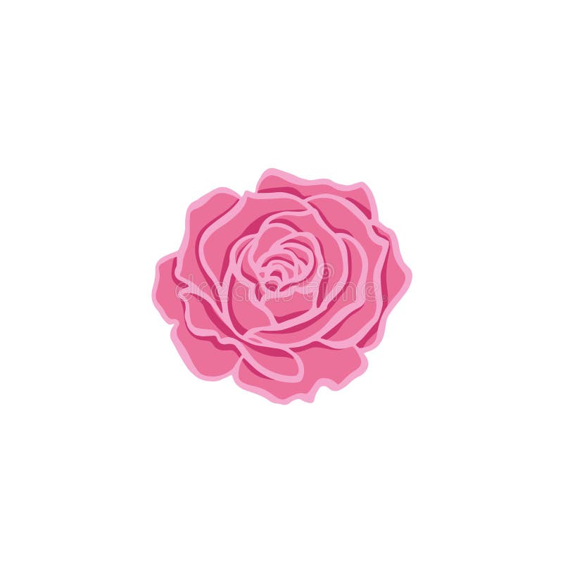 Simple Red Rose Vector on White Background. Stock Illustration ...
