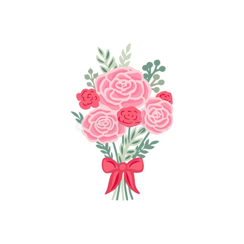 Simple Red Rose Vector on White Background. Stock Illustration ...
