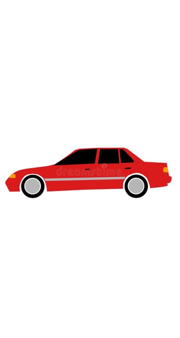 A Simple Red Sedan Car Vector Illustration Stock Illustration ...