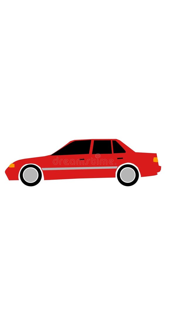 A Simple Red Sedan Car Vector Illustration Stock Illustration ...