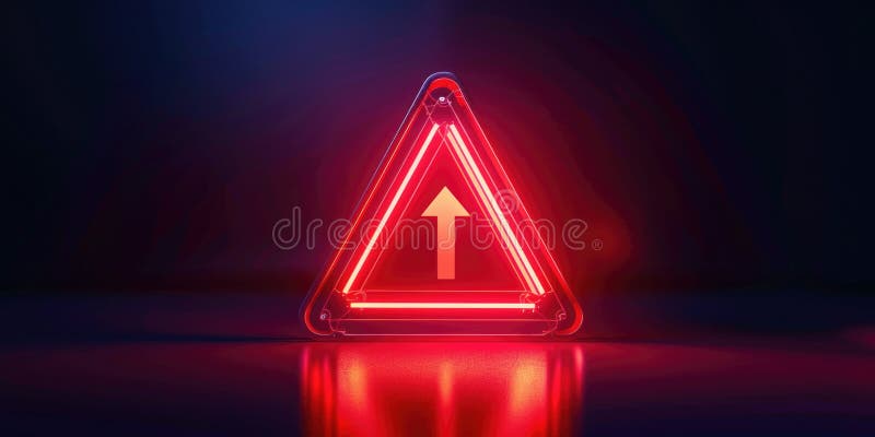 Red Triangle with Arrow Pointing Direction Stock Photo - Image of ...
