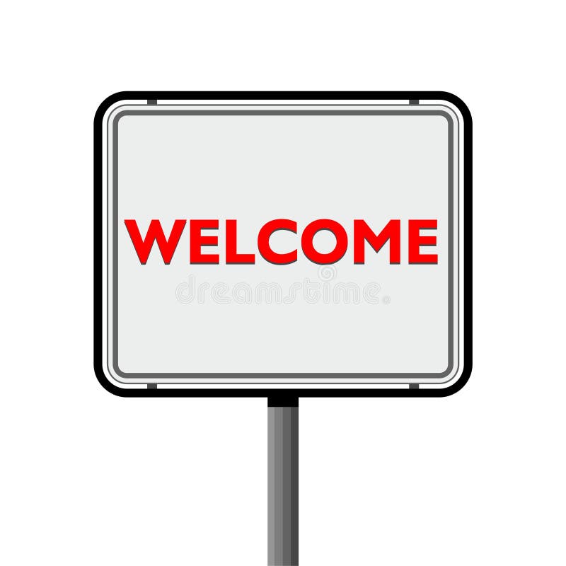 Welcome Sign, Text Welcome, Vector Stock Stock Vector - Illustration of ...