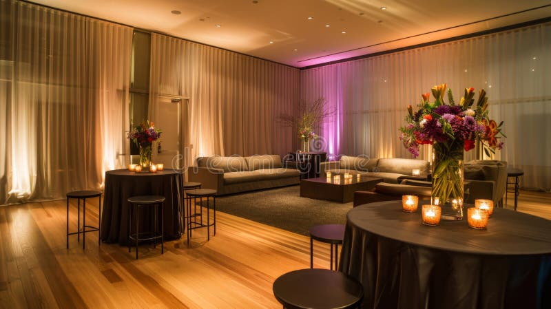 Simple and Refined Party Setup with a Contemporary Flair Stock ...