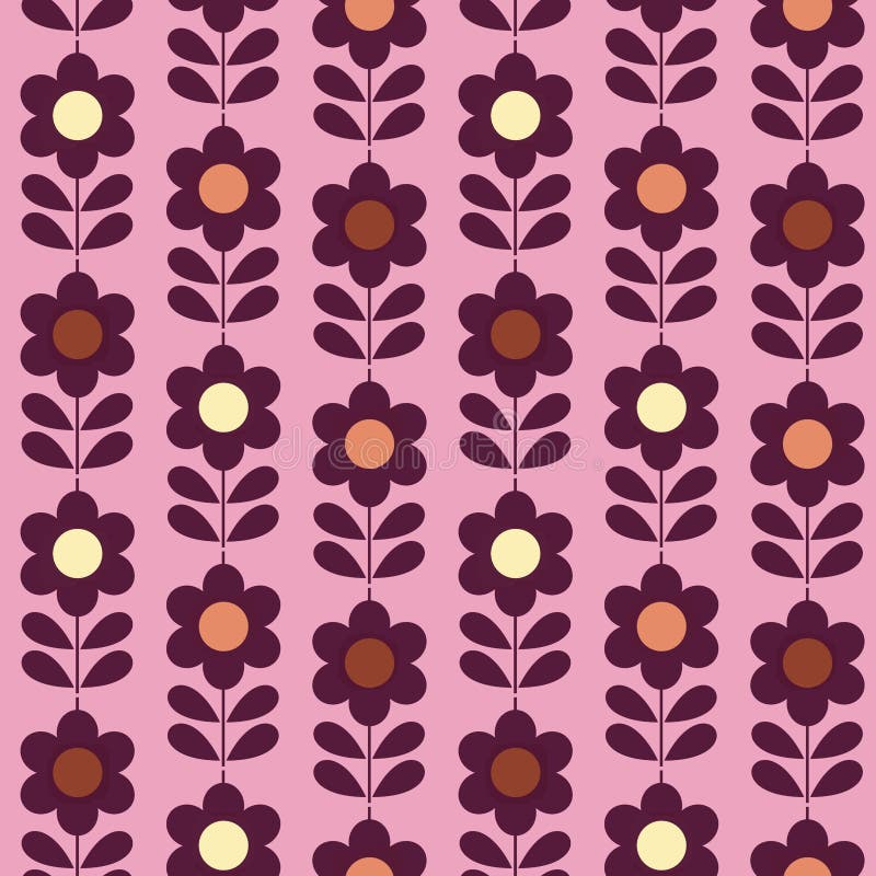 Simple Regular Graphic Design with Abstract Color Flowers. Stock ...