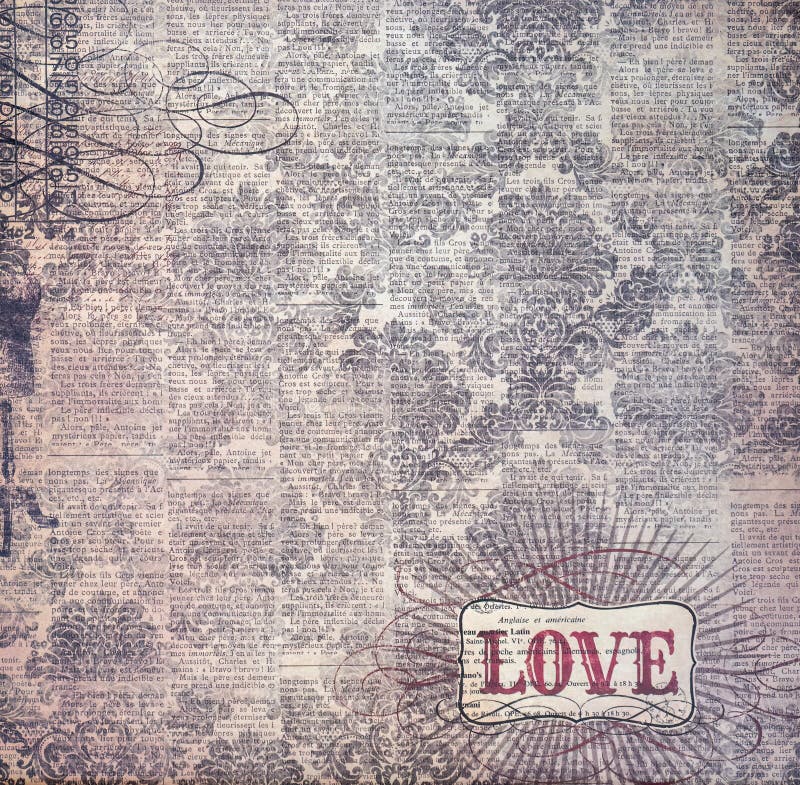 Simple Repeating Floral Background with Faded Text Stock Photo - Image ...