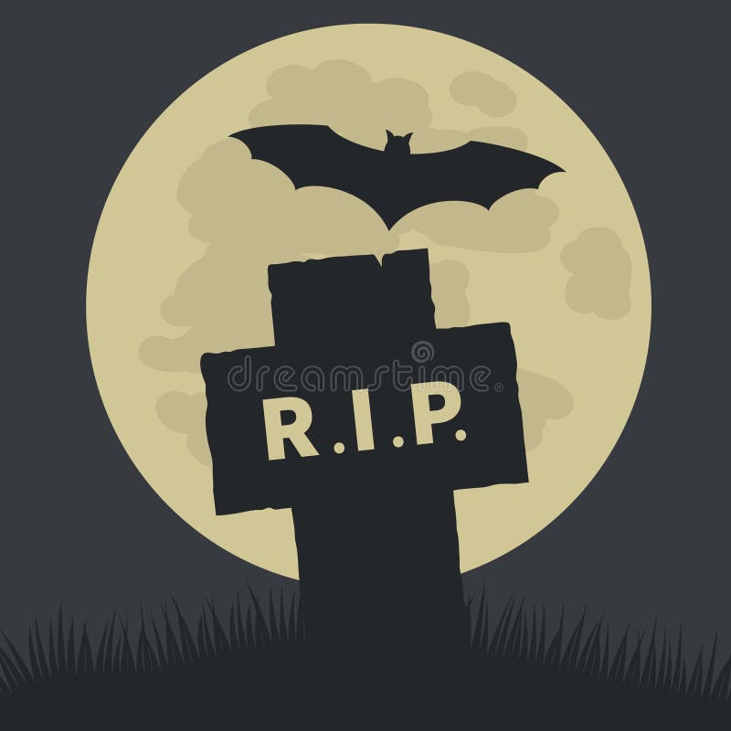 Simple Rest in Peace Icon Design Stock Vector - Illustration of night ...