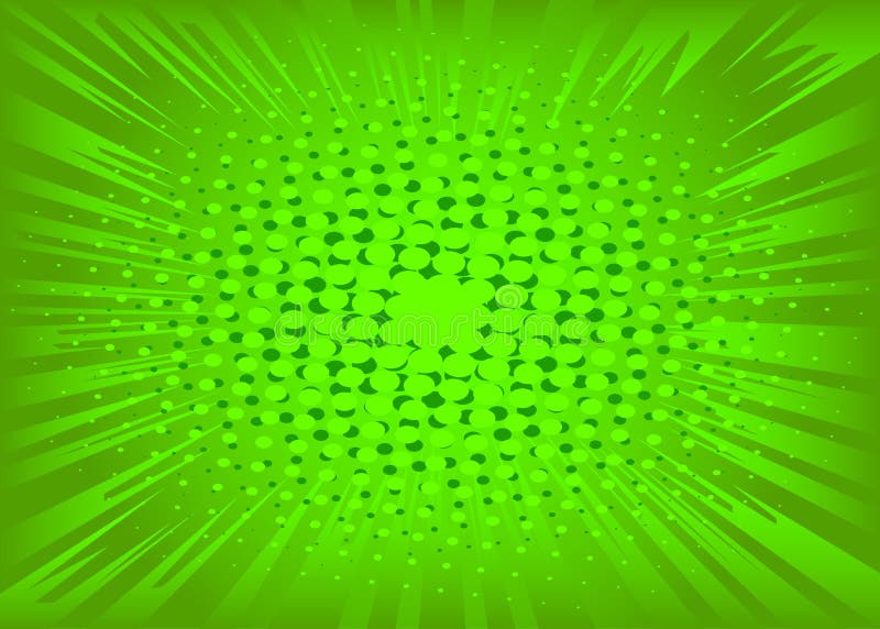 Simple Retro Comic Background with Rays and Halftone Dots. Stock Vector ...