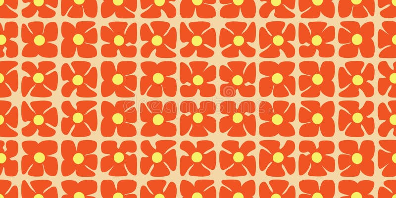Simple, Retro Style Flowers Seamless Pattern - Summer or Sping Theme ...