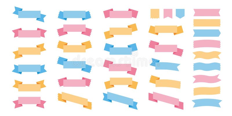 Simple Ribbon Frame. Title Flag Banner. Empty Decorative Elements for ...