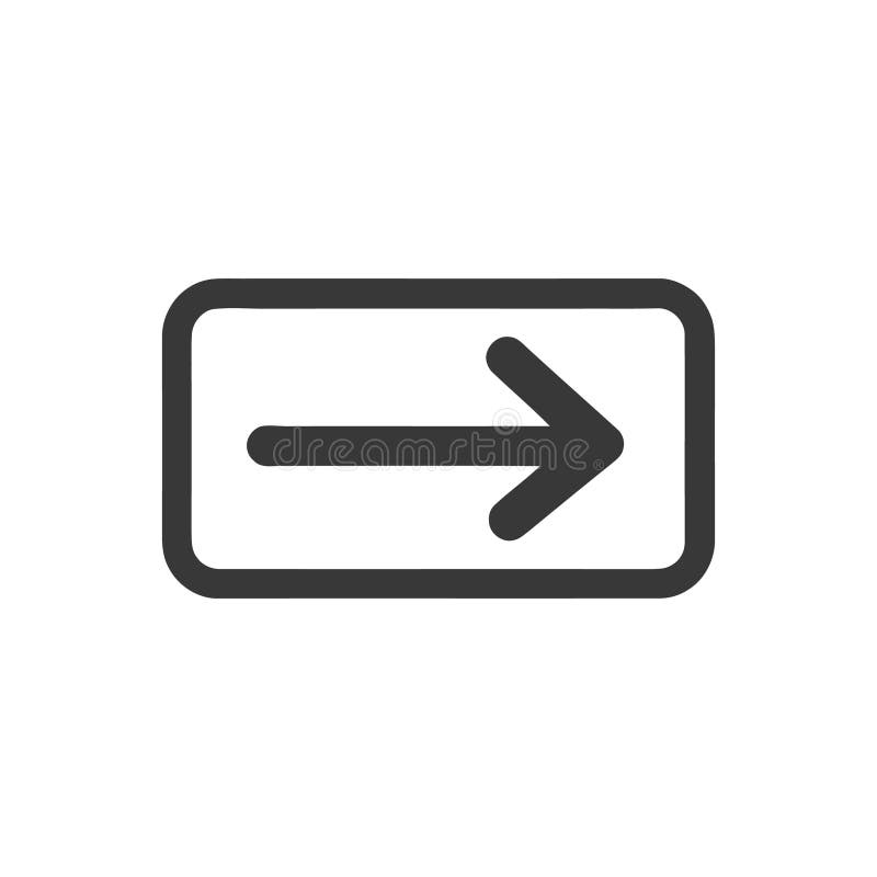 Right Arrow in a Box: Modern Minimalist Web Icon Stock Vector ...