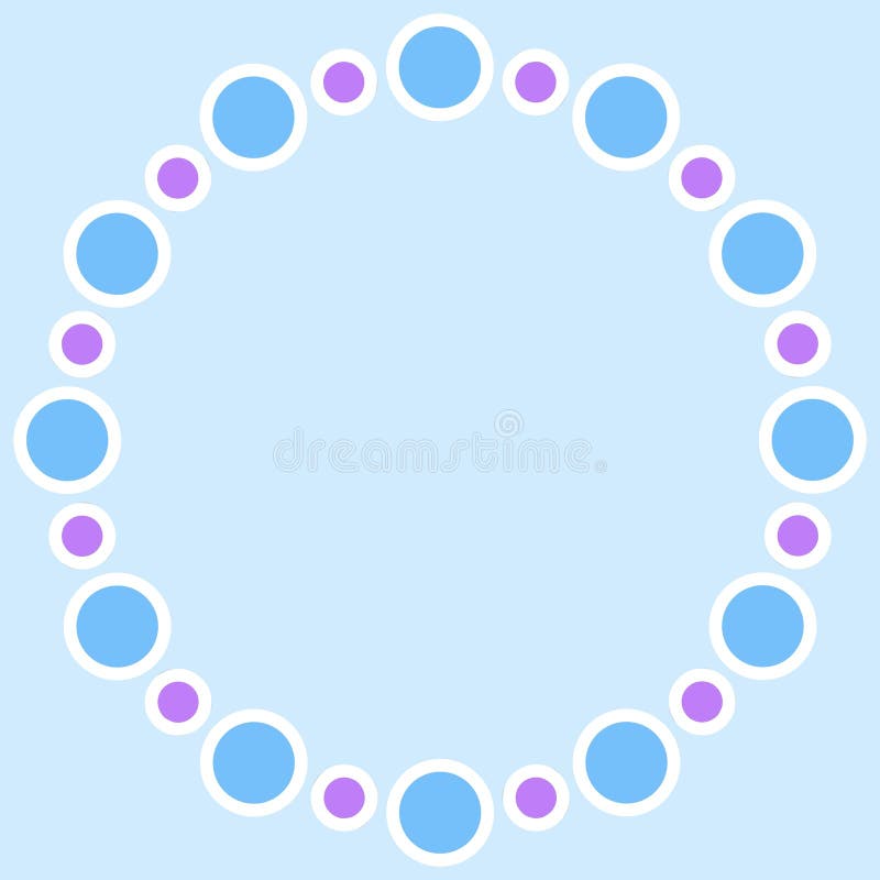 Simple Ring of Blue and Purple Dots on Blue Background Stock ...