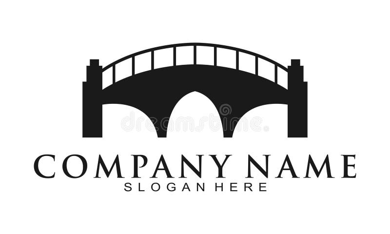 Simple River Bridge Vector Logo Stock Illustration - Illustration of ...