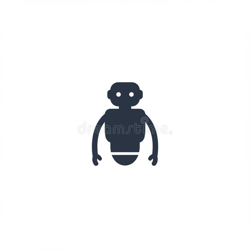 Simple Robot Icon on a White Background. the Design Shows a Stylized ...