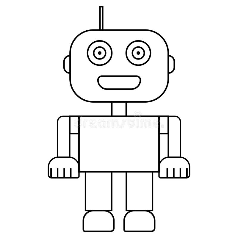Simple robot stock illustration. Illustration of creative - 89901707
