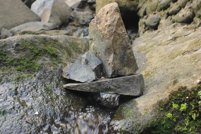 Simple Rock Balancing with Natural Background Stock Photo - Image of ...