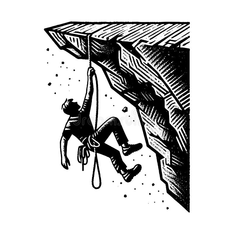 Simple Rock Climber Vintage Logo Retro Illustration Design. Stock ...
