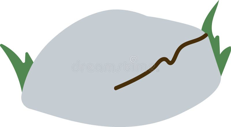 Simple Rock with Grass stock illustration. Illustration of vine - 373764664