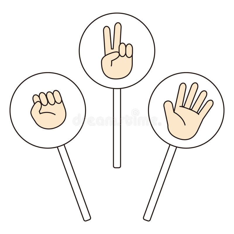 Simple Rock-paper-scissors Hand Stock Illustration - Illustration of ...