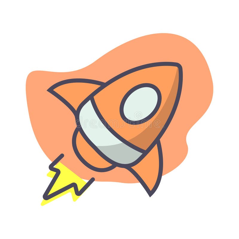 Simple rocket icon design stock vector. Illustration of graphic - 177557348