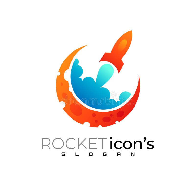 Simple Rocket Logo that is Going Up, Flat Style Stock Vector ...