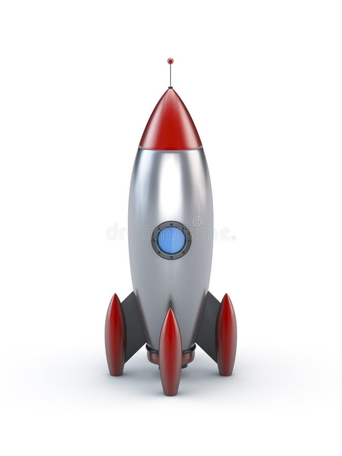 3d Render of a Rocket Isolated on White Background Stock Illustration ...