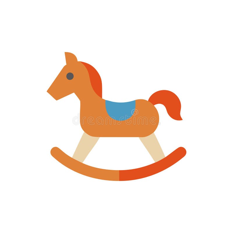Simple Rocking Horse Icon for Children Stock Image - Illustration of ...