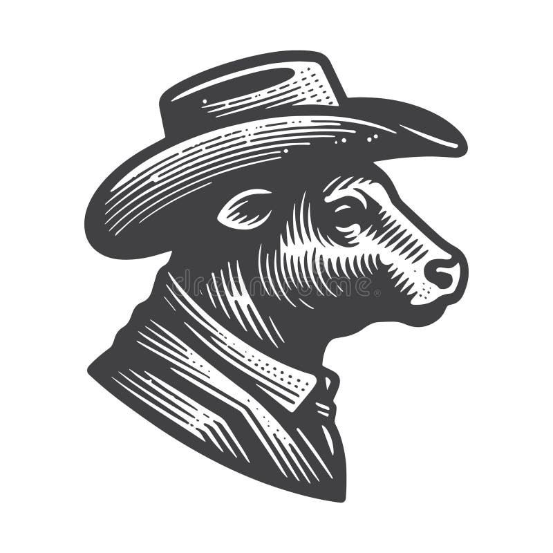 Simple Rodeo Bull Head Side View Vintage Retro Icon Design. Stock ...