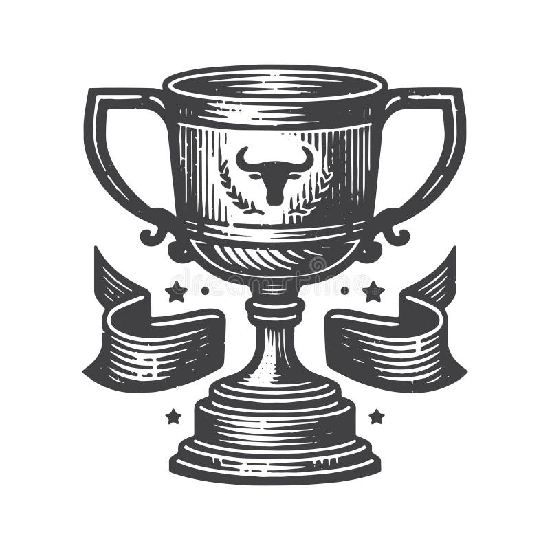 Rodeo Trophy Vector Icon Vintage Retro Logo Illustration Design. Stock ...