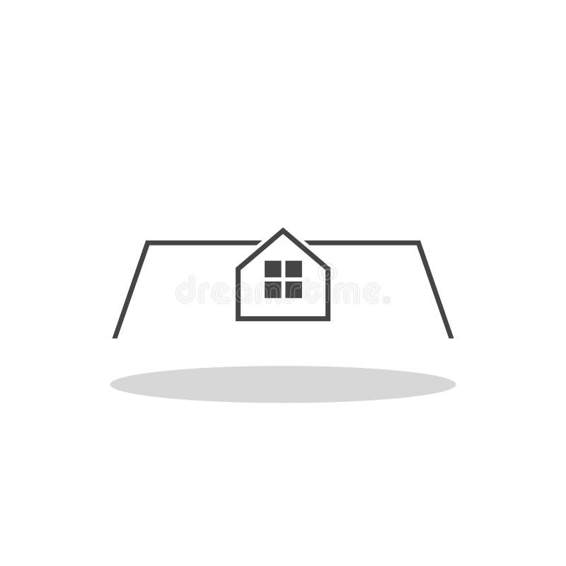 Simple Roof Icon with Shadow Stock Vector - Illustration of property ...