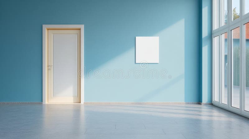 A Simple Room Features a Door and a Window, Highlighting the Essential ...