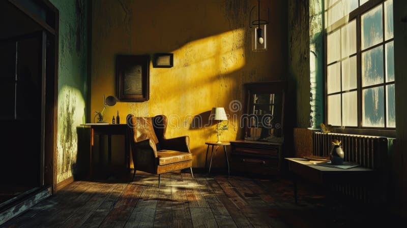 A Simple Room Featuring a Chair and a Table. Suitable for Various ...