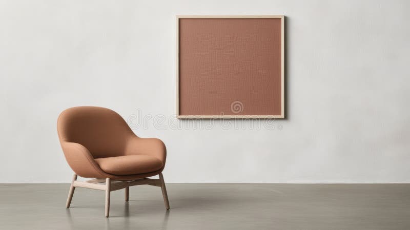 A Simple Room Featuring a Single Chair and a Picture Frame, Creating a ...