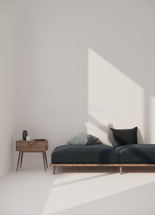 Simple Room with Soft Sofa 3d Rendering Stock Illustration ...