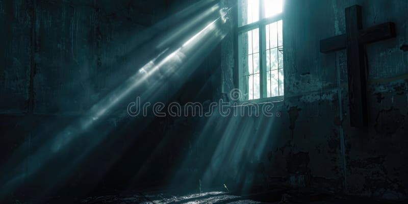 A Simple Room with a Window and a Cross on the Wall, Suitable for Use ...