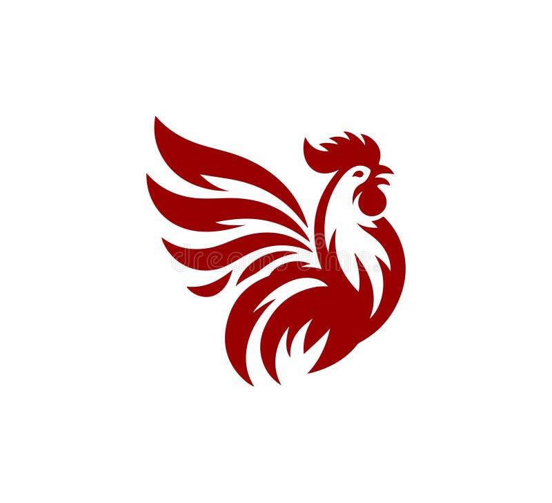 Simple Rooster Chicken Logo Flat Negative Space Stock Vector ...