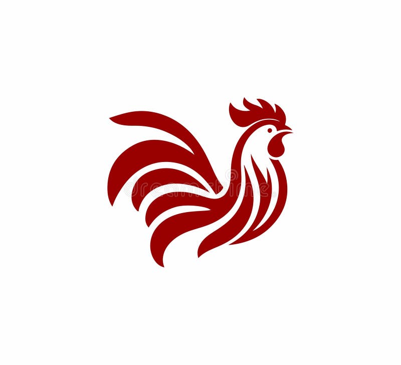 Simple Rooster Chicken Logo Flat Negative Space Stock Vector ...