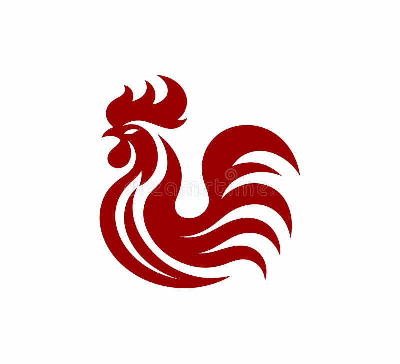 Simple Rooster Chicken Logo Flat Negative Space Stock Vector ...