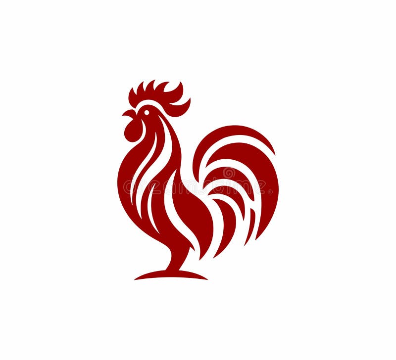Simple Rooster Chicken Logo Flat Negative Space Stock Vector ...