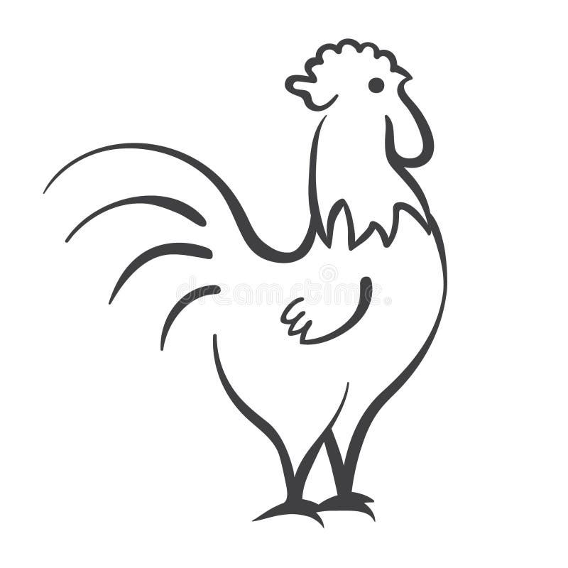 Simple rooster icon stock vector. Illustration of nature - 199703404