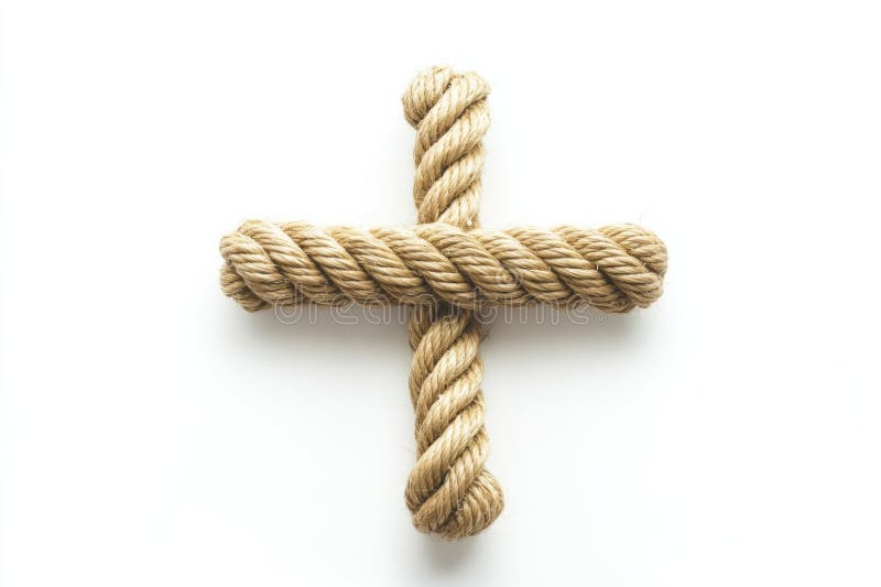 A Simple Rope Cross Shape on a Clean White Background, Suitable for ...
