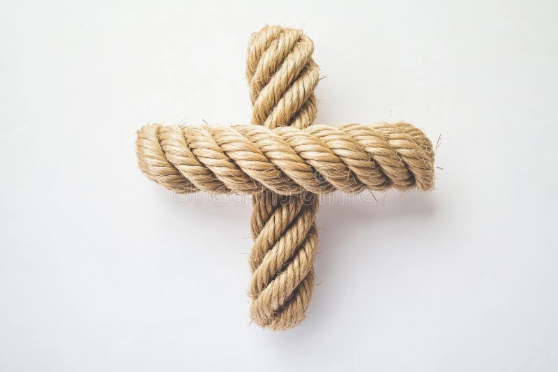 A Simple Rope Cross on a White Background Stock Illustration ...