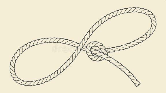 Simple Rope Knot Illustration, Nautical Element and Basic Tie Vector ...