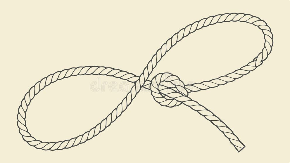 Simple Rope Knot Illustration, Nautical Element and Basic Tie Vector ...