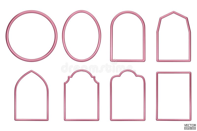 Simple Rose Gold Geometric Frames. Luxury Pink Metallic Borders for ...