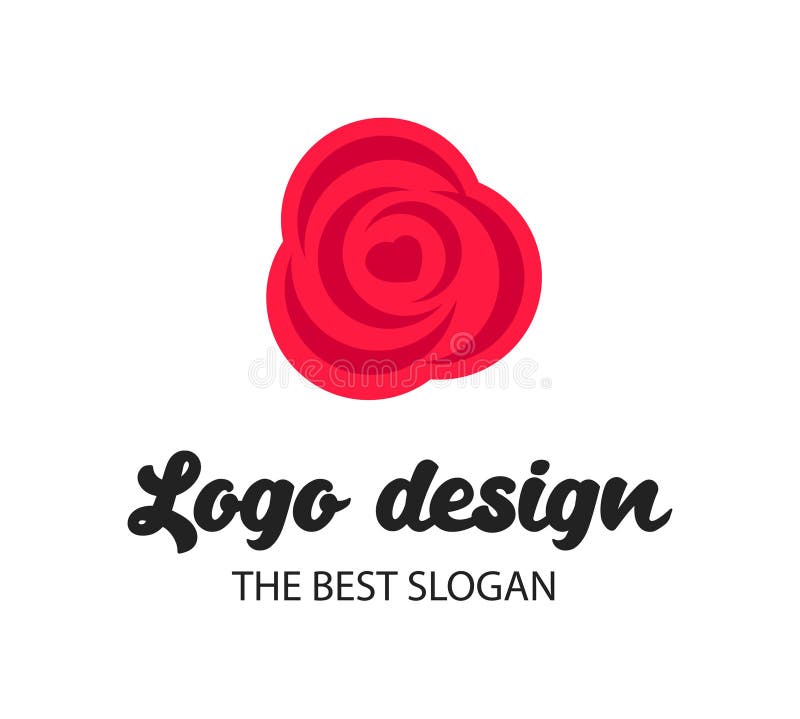 Simple Rose Icon, Modern Flat Design for Logos and Decor Stock Vector ...