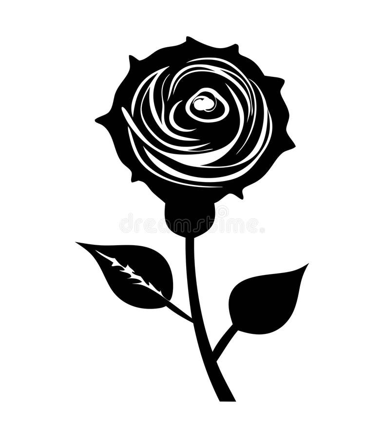 Simple Rose Silhouette Vector Icon Stock Vector - Illustration of beautiful, blossom: 346492126